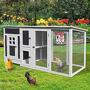 Bestylez Area Patrolled by Chicken Lady - Crazy Chicken Lovers Gag Gifts - Funny Farm Yard Fence Chicken Coop Caution Sign Outdoor Decor 12" * 8" (052)