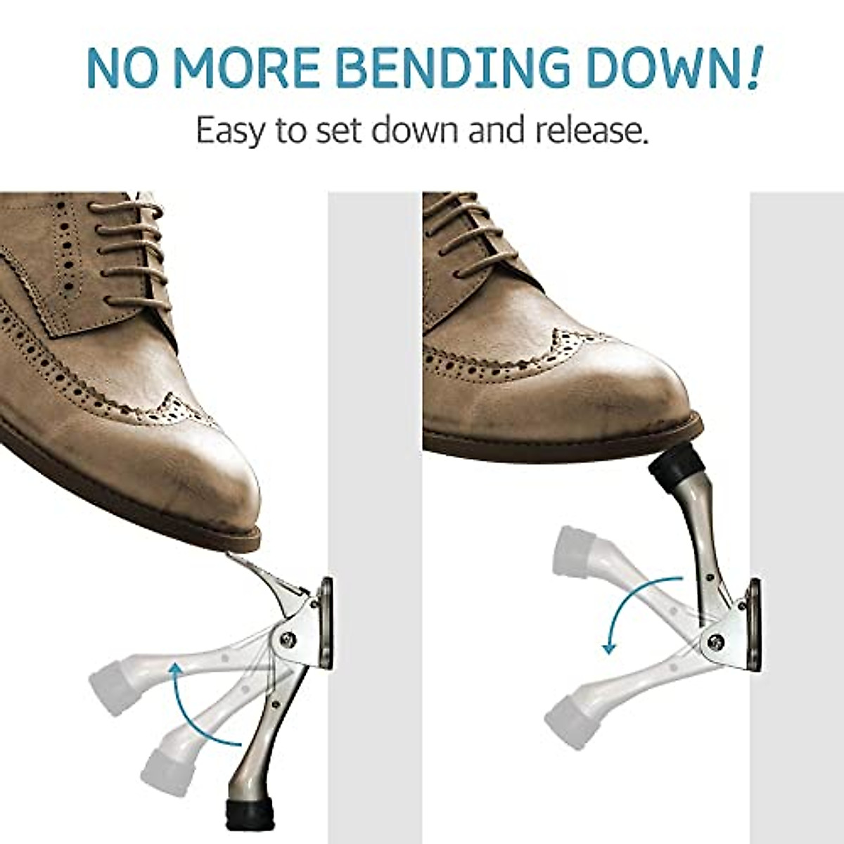 CG PLUS Door Stopper, One-Touch semi-Automatic Metal Door Stopper, with Non-Slip Rubber Tip for Wood, Concrete, Tiled, and Carpeted Floors (4inch x 2pack, Black)