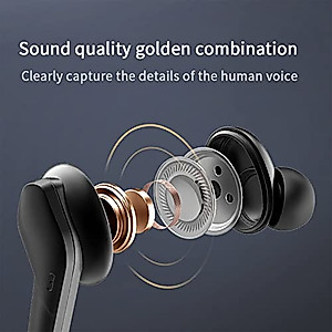 Hksany Wireless Earbuds Bluetooth 5.0 Headphones with USB C Fast Charge Noise Canceling Mics 44H Playtime Touch Control Water Resistance Hi-Fi Stereo Earphones for iOS/Android/Business/Exercise/Work