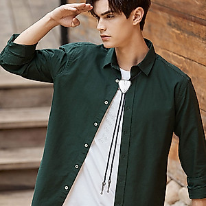 IRONBOX 5Pcs Bolo Tie for Men Handmade Western Cowboy Leather Necktie Totem Element Halloween Costume Accessories