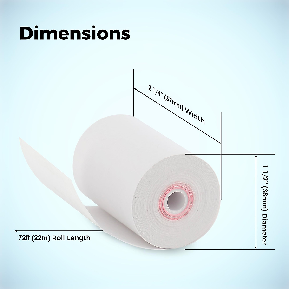 ReceiptPaperPro 2 1/4” x 72 ft Coreless Thermal Paper Receipt Rolls for Poynt C Smart Terminal V3.0, 25 Rolls/Case