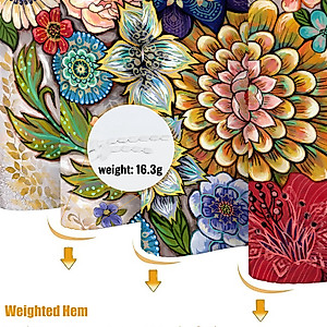 Neasow Boho Floral Shower Curtains for Bathroom, Bright Fabric Blossom Shower Curtain with 12 Hooks, Multi Color 72"×72"