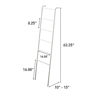 Yamazaki Home Leaning Ladder Rack, Space Saving Steel One Size White