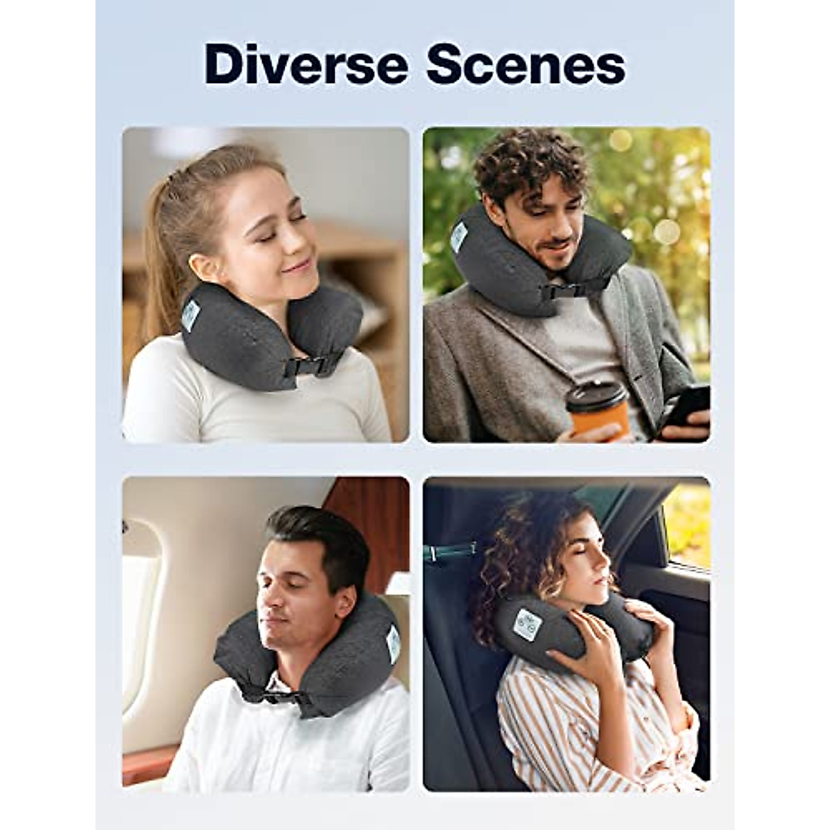 Rythboom 2 in 1 Pillow Speaker, Wireless Bluetooth Speaker with Stereo Sound, Adjustable Neck Pillow for Flight Travel Road Trips, Portable Washable Pillow for Home Office On The Go