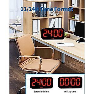 ZEITHALTER 10''Large Digital Alarm Clock Big Wall Clock for Bedroom, Jumbo Number Display, 3 Level Adjustable Digit Brightness Dimmer with Led Night Light, Battery Backup, 12/24 H