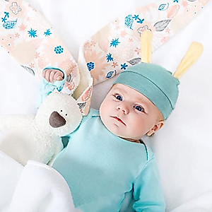 4 Pcs Easter Unisex Newborn Hat Colorful Baby Beanie Hat with Bunny Ears Soft Cute Baby Bunny Hat Newborn Beanie for Infants Baby Caps 0-6 Months