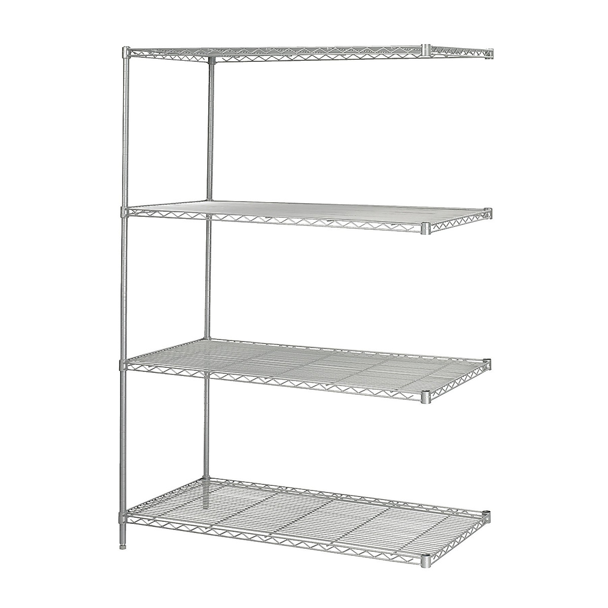 Safco Products Industrial Wire Shelving Add-On Unit 48"W x 24"D x 72"H (Starter Unit and Extra Shelf Pack sold separately), Metallic Gray