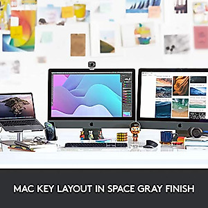 Logitech MX Keys Advanced Wireless Illuminated Keyboard for Mac,Backlit LED Keys, Bluetooth,USB-C, MacBook Pro/Air,iMac, iPad Compatible, Metal Build
