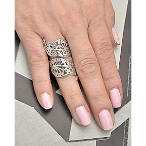 chelseachicNYC Floral Leaf Statement Ring (Silver)