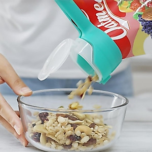 Bag Clips with Pour Spout, Bag Spout Clip, Seal and Pour Bag Clip, Food Bag Clips with Pour Spouts, Snack Clips That Pour, Food Storage Sealing Clips with Pour Spouts (4Pcs)