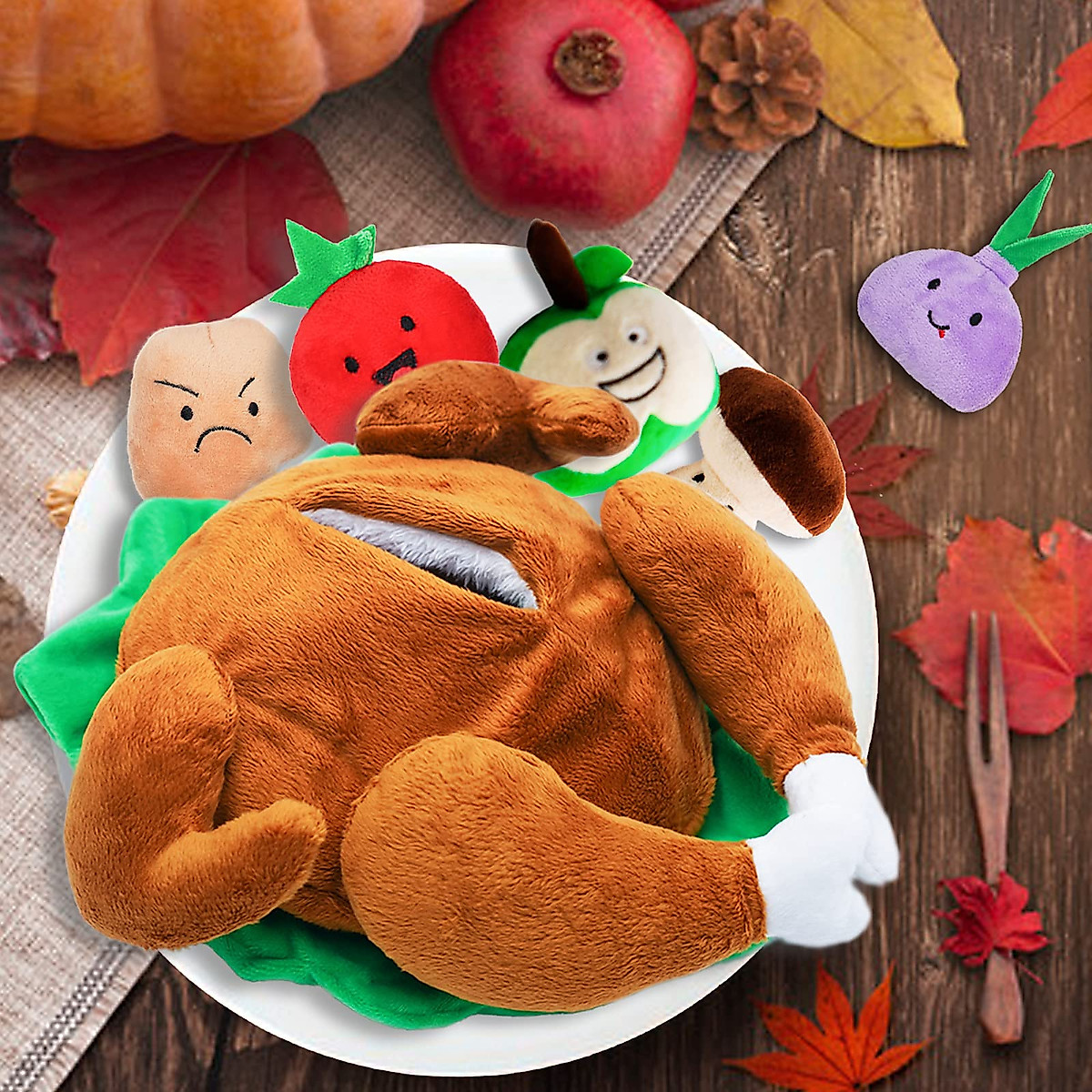 Lepawit Hide and Seek Dog Toys, Turkey Squeaky Interactive Puzzle Dog Toys for Boredom and Stimulation, Dog Enrichment Toys for Small and Medium Dogs