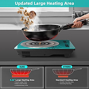 TYEMUI 2200W Induction Hot Plate,Portable Electric Cooktop Single Burner High Power Electrical Hot Plates for Cooking in Dorm, Apartments, Home 110V-120V