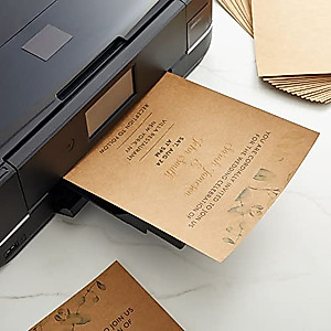 96 Pack Tan Kraft Paper Material Sheets for Wedding, Party Invitations, Drawing, DIY Projects, Letter Size, 176gsm (8.5 x 11 In)