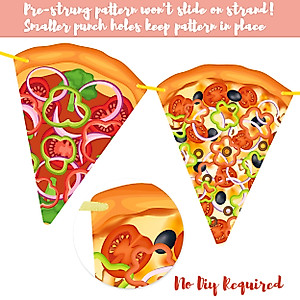 Pizza Party Banners Pizza Birthday Party Decorations 2Pcs Pizza Garland Cutout Banners for Pizza Time Theme Baby Shower Supplies