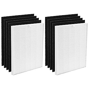 isinlive Replacement Filter Compatible with Winix C545, P150, B151, Replaces Winix Filter S 1712-0096-00, 2 H13 Ture HEPA Filter + 8 Carbon Filters