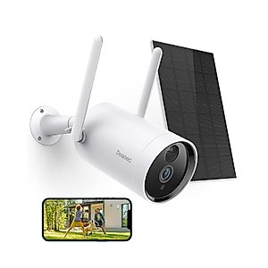 Peasec Solar Security Camera, 1080P Wireless Night Vision Outdoor Security Camera for Home, Rechargeable Battery WiFi Security Camera with Human & Motion Detection, Support Multi Device & User, IP65