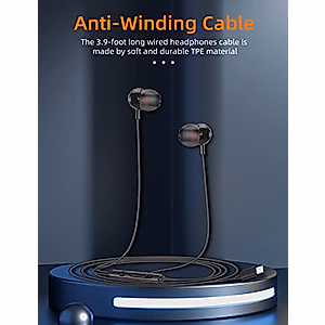 MAS CARNEY TI3 Wired USB Type C Headphones, USB C Earbuds, in-Ear Earphones with Microphone for Samsung S20, Huawei P30 P40, Oppo, Honor, Google Pixel and Other Smartphones with Type-C Interface