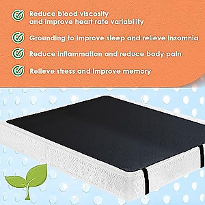 Grounding Mat, Grounding Sheet for Sleeping Improving Sleep, Grounding Mat for Reducing Stress (Full-54IN * 71IN)