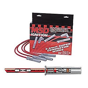 MSD 31199 Super Conductor Spark Plug Wire Set, 8 Cyl Multi-Angle Plug, Socket/HEI