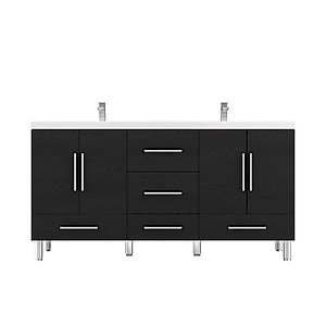 Alya Bath Ripley Bathroom Vanity, 72", Black
