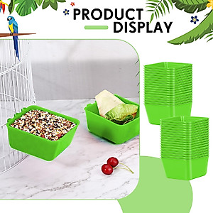 Maxdot 20 Pcs Cage Cups Chicken Feeder Waterer 16 oz Birds Feeders Hanging Bunny Cage Feeder Chicken Water Bowl for Pet Parrot Rooster Parakeet Gamefowl Poultry Pigeon Wire Cage (Green)
