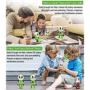 Aubllo Robots for Kids Toys Stocking Stuffers for Boys Girls-2022 Mini Talking Interactive Robots with 10 Hours Working Time USB Charging Led Eye Kids Toys for Boys Girls (Fruit Green)