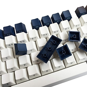 Happy Balls PBT Keycaps Side/Front Print Keycap Set Semi Profile Non-Backlit Thick Cherry MX Key Caps with Key Puller for 60%/87 TKL/104/108 MX Switches Mechanical Keyboard (Navy Blue Plus)