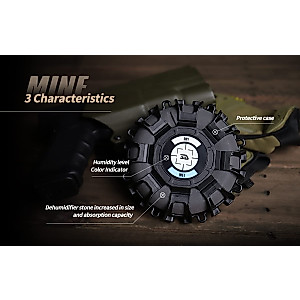 SILENT DRY Renewable Small Safe Dehumidifier Block, Rechargeable Portable Moisture Absorbers for Gun Accessories/Closet/Cabinet/Camera, up to 40L, 1 Pieces, Mine