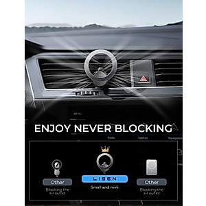 LISEN 2 Pack Fits MagSafe Car Mount - [24 Super Magnets] Magnetic Car Phone Mount, Air Vent Phone Holder Car, Hands Free Cell Phone Holder Clip for iPhone 15 14 13 Pro Plus Max Mini Mag Safe Case