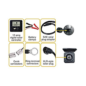 Go Power! GP-PSK-130 130W Portable Folding Solar Kit with 10 Amp Solar Controller