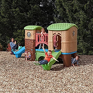 Step2 Clubhouse Climber Playset – Toddler Play Gym with Elevated Clubhouse, Two Slides, Bridge, and Crawl-Through Tunnel