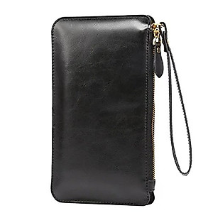 Touch Screen Crossbody Shoulder Bag Purse Pouch Wallet Case for for iPhone 14 13 Pro Max Samsung Galaxy S22 Ultra S21 S20 FE (Black)