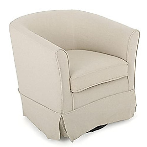 Christopher Knight Home Cecilia Swivel Chair with Loose Cover, Natural Fabric, Dimensions: 28.74”D x 27.50”W x 27.17”H