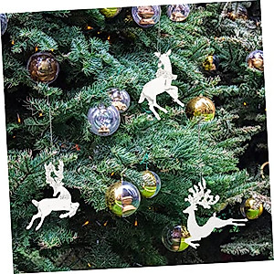 Abaodam 3pcs Deer Pendant Christmas Decor Flying Deer Ornament Acrylic Reindeer Figurine Elk Pendant Decor Elk Xmas Decor Elk Decoration Christmas Elk Pendant Acrylic Christmas Tree