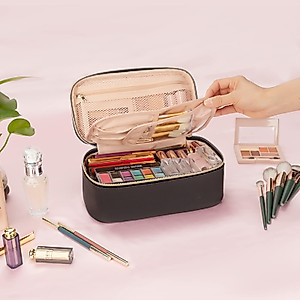 OCHEAL Clear Makeup Bags Small Cosmetic Bag Portable Cute Transparent Travel Makeup Bag with zipper for Women and Girls Cosmetics Toiletries storage Organizer Pouch-Rose Gold