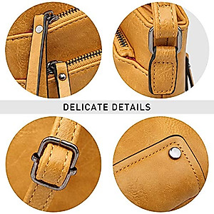 VONMAY Large Crossbody Bags for Women Triple Zip Pocket Cross Body Purses and Handbags Mustard Yellow