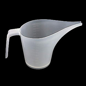 Fireboomoon 4 Pack Plastic Funnel Pitcher,Large Capacity Long Spout Measuring Cup for Bakeware Molds,Pancake,Batter,Muffin,Cakes,Soap Making(4 Cups/32 Ounces/1000 ml)