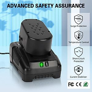 18V for Ridgid Battery Charger R86092 R86091 Replacement for Ridgid 18V NiCad/Lithium Ion Battery R840093, R840095, R840083, R840085, R840086, R840087, R840089, AC840085, AC840086