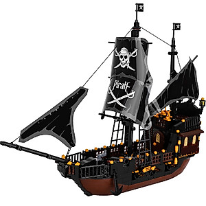 Yoxindax Pirate Ship Building Blocks Kit - Pirates Ship Model Bricks Toy Sets, Adventure Construction Display Build Kit for Boys Girls, Great Gift for Adult Kid Who Like Creative Playset(621 Pieces)