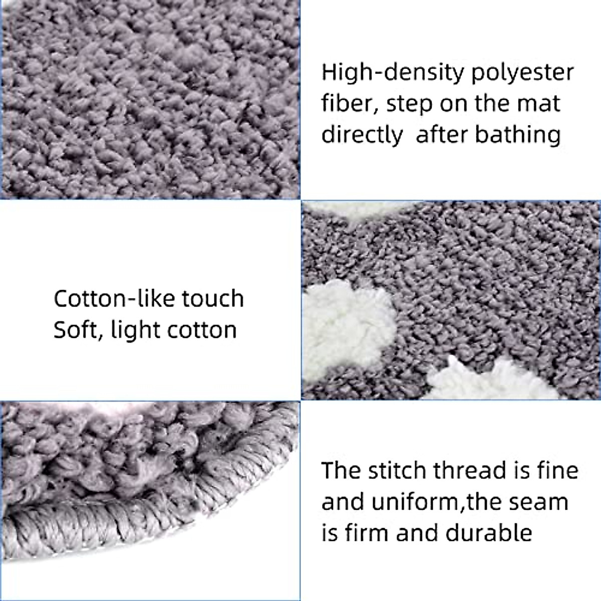 DIGHEIGG Bathroom Rugs, Bath Mats Water Absorbent Non-Slip for Bathroom, Shower, Room, Soft Microfiber Bath Mat Machine Washable Bath Mat Big Feet Bathroom Mat (Gray 16x24&#039;&#039;)