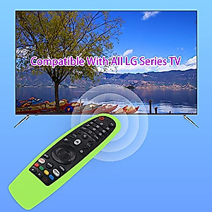Rnnokate Universal Remote Control for LG Smart TV, Compatible with All Models for LG TV (Luminous Silicone Protective Case and 2 AA Batteries for AN-MR650A Remote Control (Universal with Green Shell)