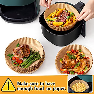 Air Fryer Liners Disposable,125PCS Air Fryer Liners, 8 Inch Non-stick Oil Resistant Airfryer Liners, Unbleached Round Parchment Paper Liners for 5-8QT Air Fryer, Baking, Roasting Microwave