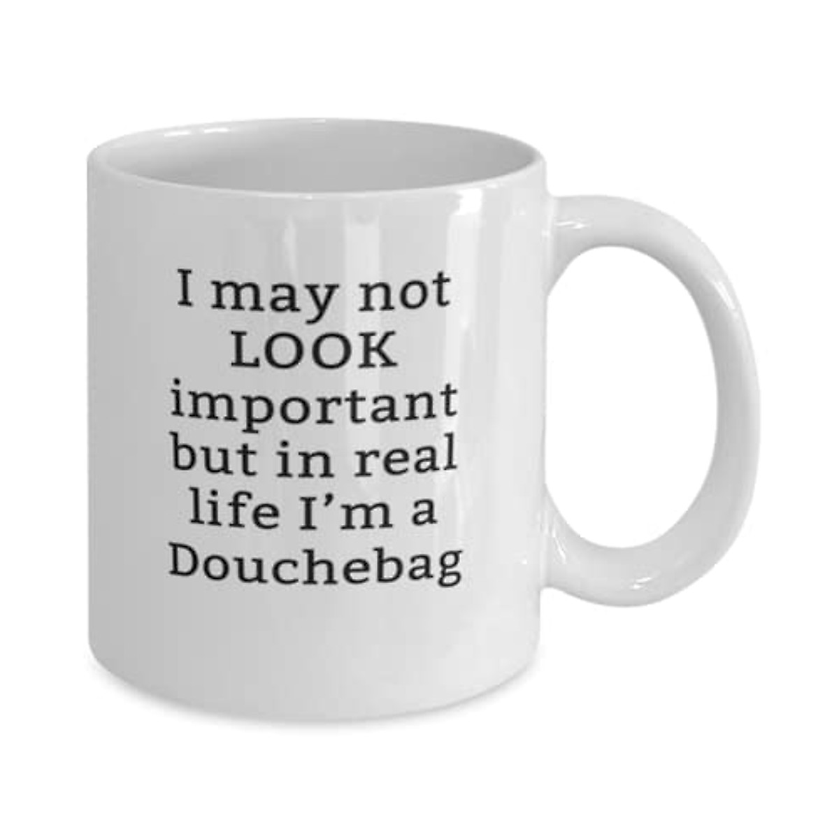 Funny Douchebag Coffee Mug, I May Not Look Important But In Real Life I'm A Douchebag, Memorable Gifts For Men and Women