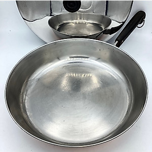 Revere 12 Skillet, Stainless Steel Copper bottom with Lid, copper & silver (1881)