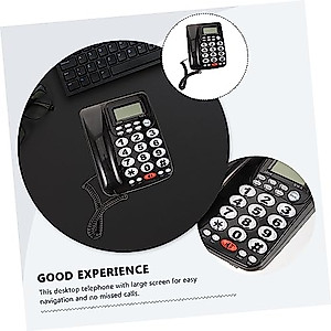 Business Phones Home Landline Home Phones Business Phone Desk Telephone Desk Phones Tabletop Phone Crafts Black Battery Free PVC Desk Phone Business Phone