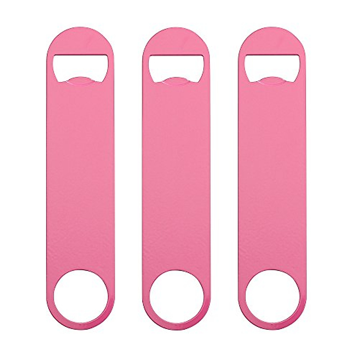 QLL 3 Pack 7" Heavy Duty Flat Bottle Opener, Pink