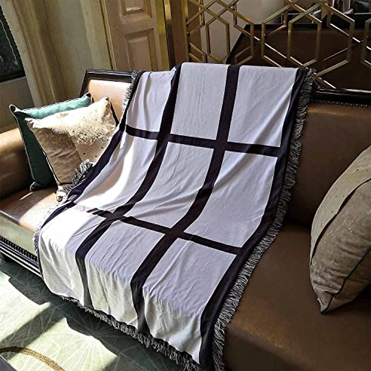 LYFLES Sublimation Blanks Blanket 40" x 60" with 9 Panel and 2PCS Blank Pillow Cases 16" x 16" with 9 Printable Panels