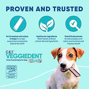 Virbac CET Veggiedent FR3SH Tartar Control Chews for Dogs, Small