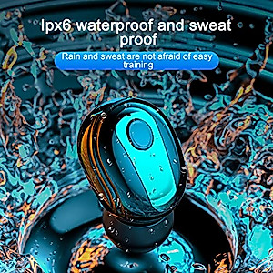 SamFansar Wireless Headset Low Power Conusumption Long Standby Time Lightweight Bluetooth-compatible5.0 HiFi Sports Mini in-Ear Earphone for Running Black