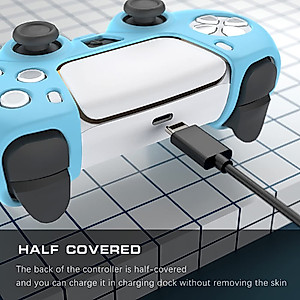 Pink PS5 Controller Skin, Peziang Ergonomic Anti-Slip Soft Ultra-Thin Silicone Protective Cover Gamepad Case for Play Station 5 DualSense Wireless Controller with 2 Cute Thumb Grip Caps